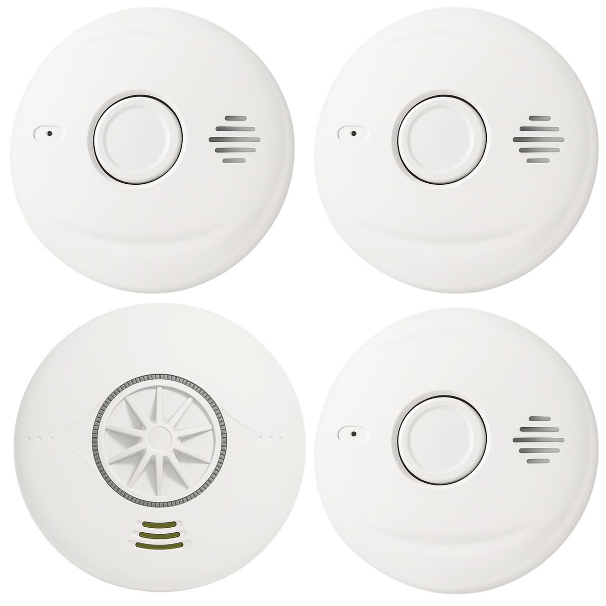 Mains Powered Wireless Interlinked - 3 Smoke Alarms & 1 Heat Alarm Kit ...